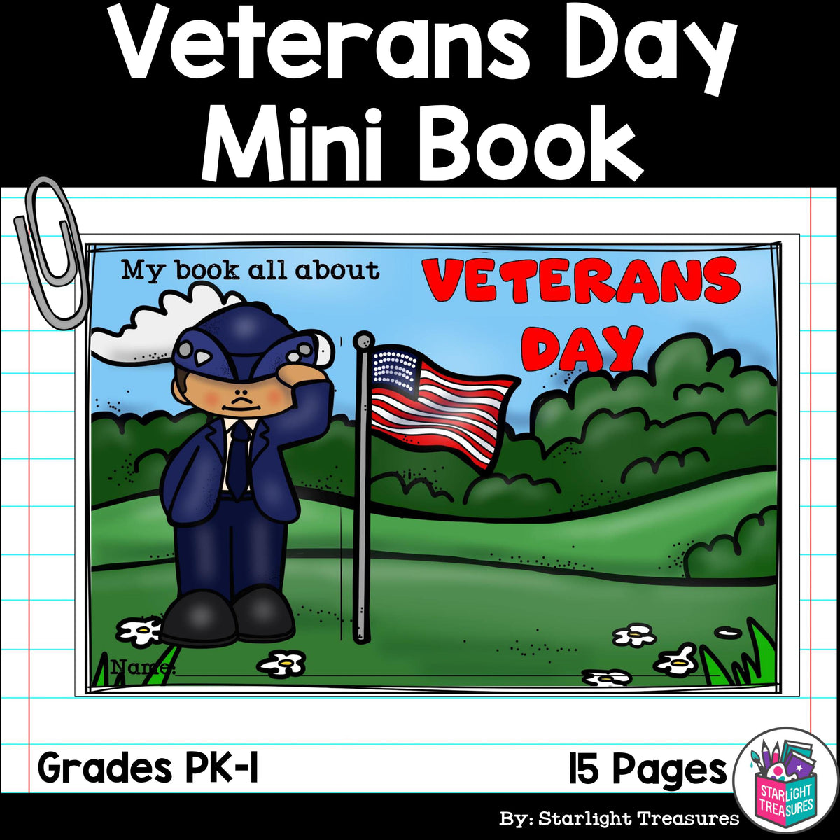 Veterans Day Mini Book for Early Readers – Starlight Treasures LLC