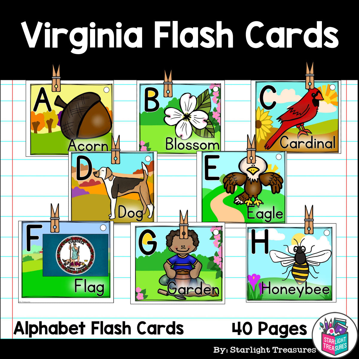 Alphabet Flash Cards for Early Readers - State of Virginia – Starlight ...