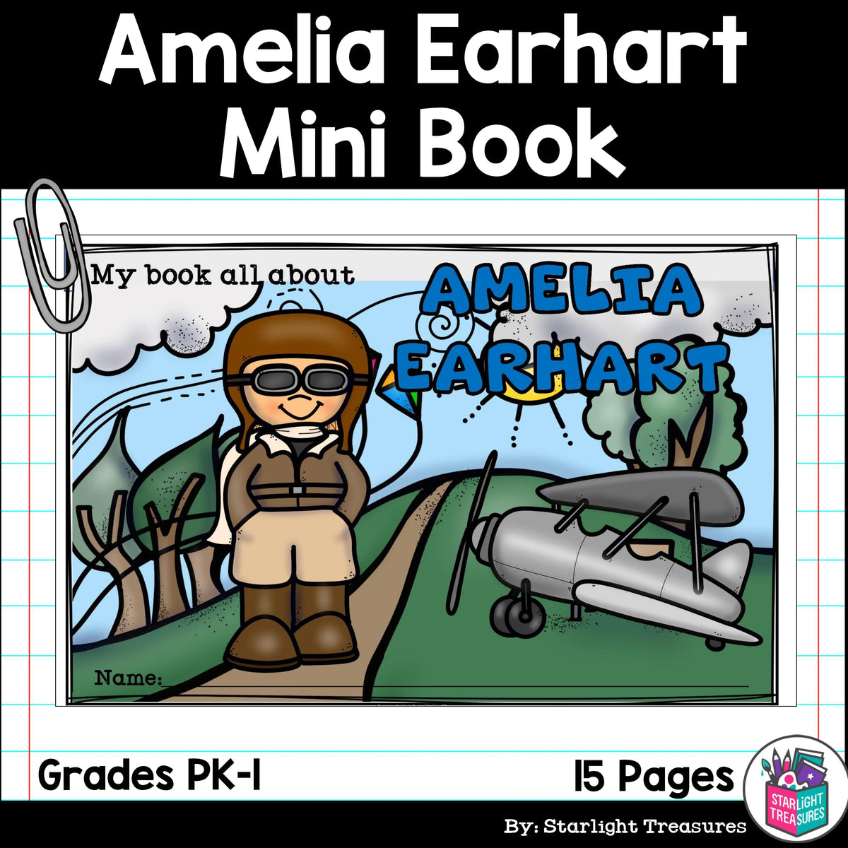 Amelia Earhart Mini Book for Early Readers: Women's History Month ...