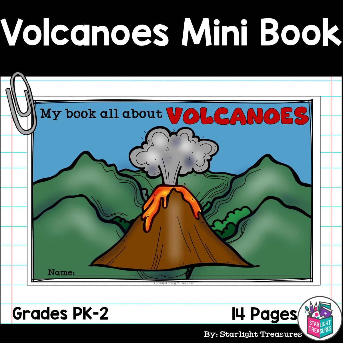 Volcanoes Mini Book for Early Readers – Starlight Treasures LLC