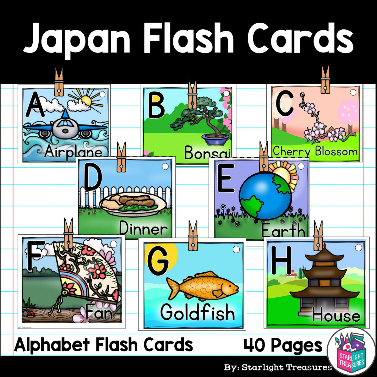Alphabet Flash Cards for Early Readers - Country of Japan – Starlight ...