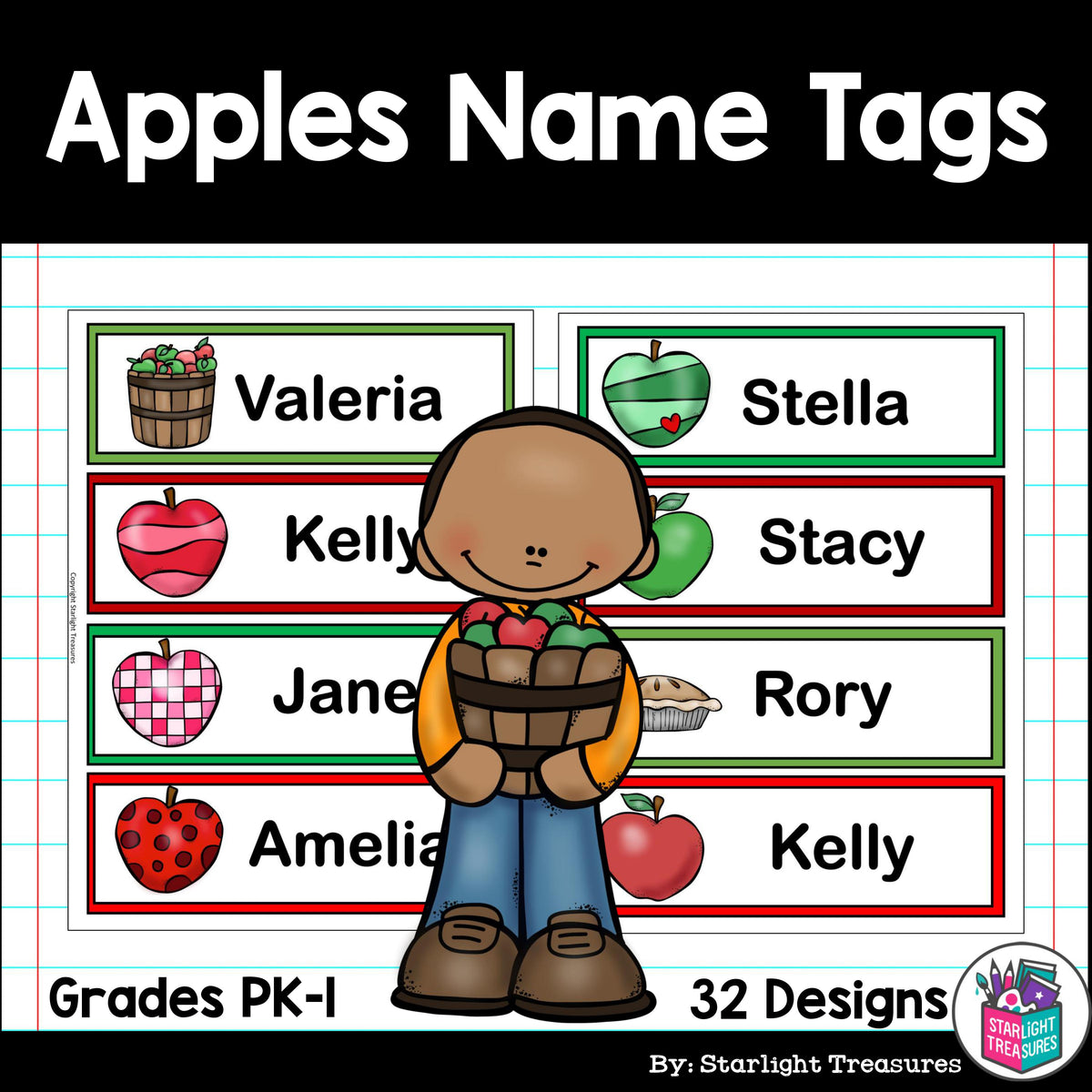 Apples Desk Name Tags - Editable Desk Name Tags – Starlight Treasures LLC