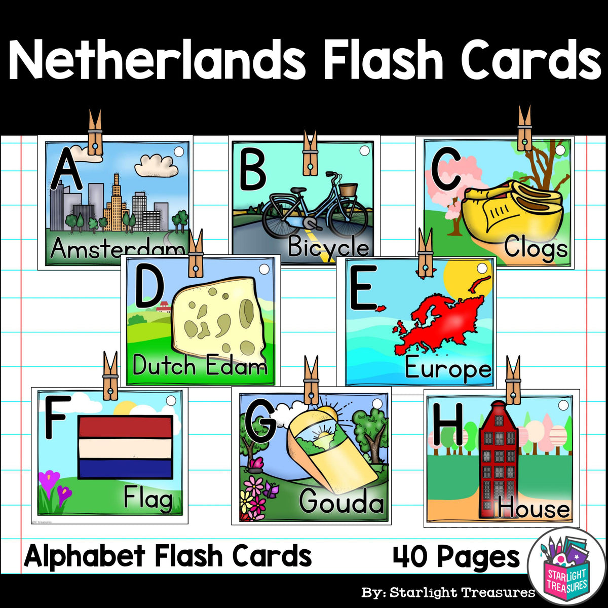 Alphabet Flash Cards for Early Readers - Country of Netherlands ...