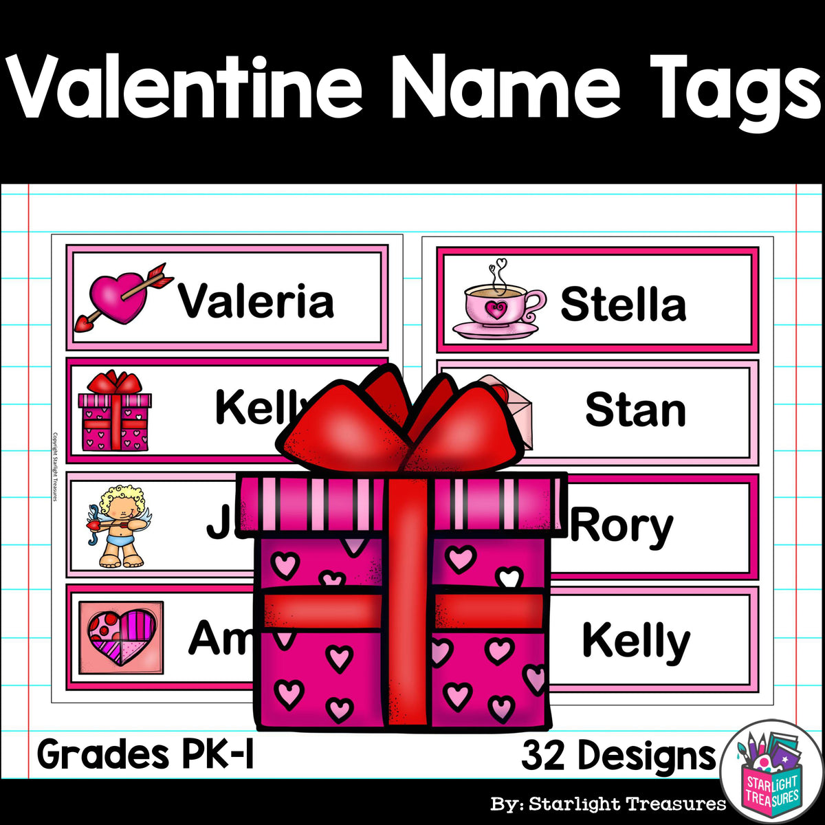 Valentine's Day Name Tags - Editable – Starlight Treasures LLC