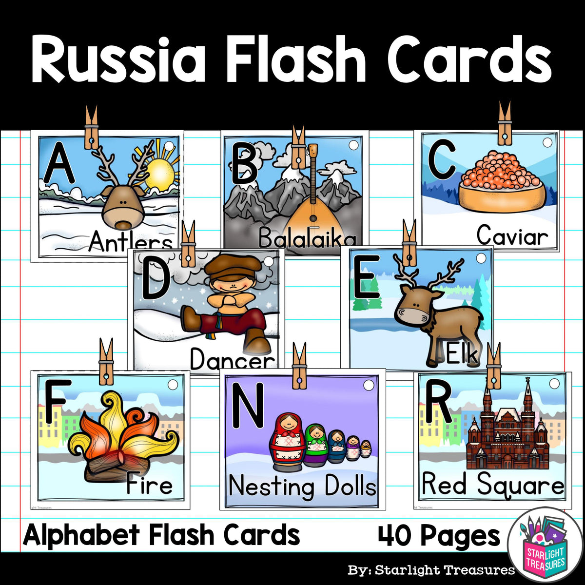 Alphabet Flash Cards for Early Readers - Country of Russia – Starlight ...