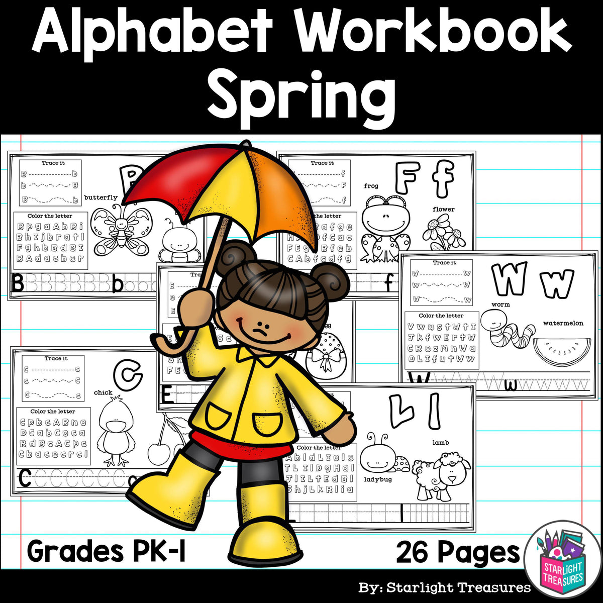 Alphabet Workbook: Worksheets for A-Z - Spring Theme – Starlight ...