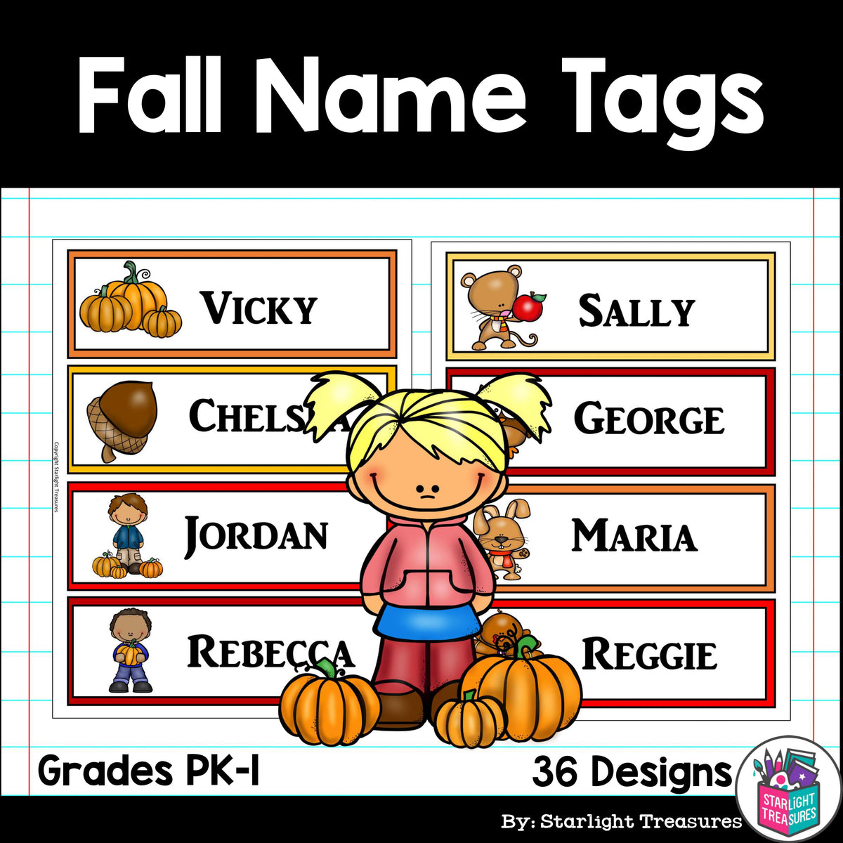 Fall Desk Name Tags - Editable – Starlight Treasures LLC