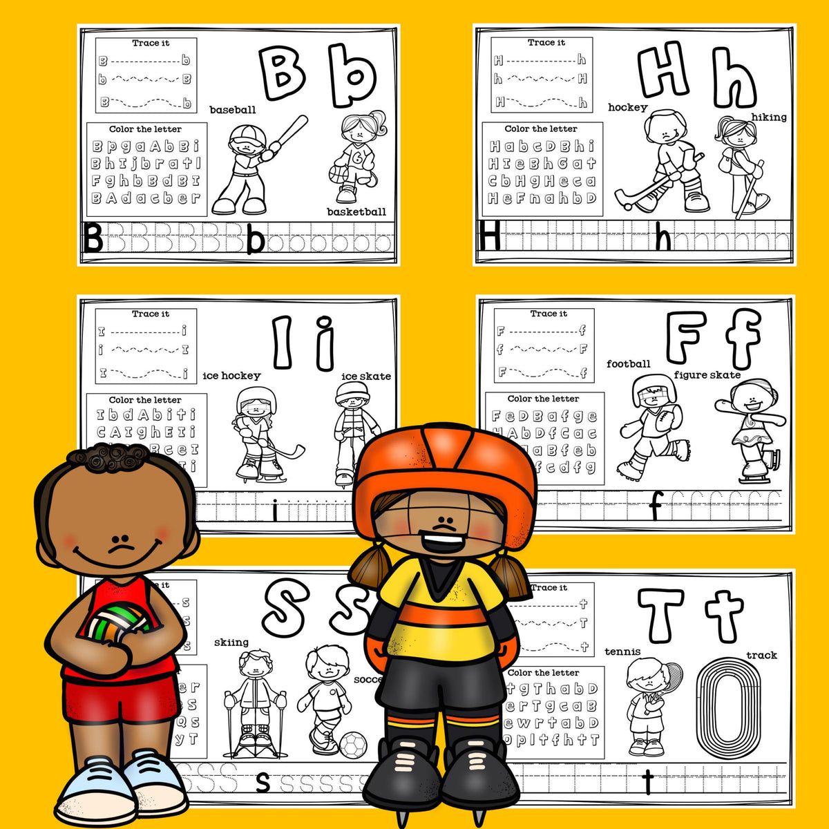 Alphabet Workbook: Worksheets A-Z Sports Theme – Starlight Treasures LLC