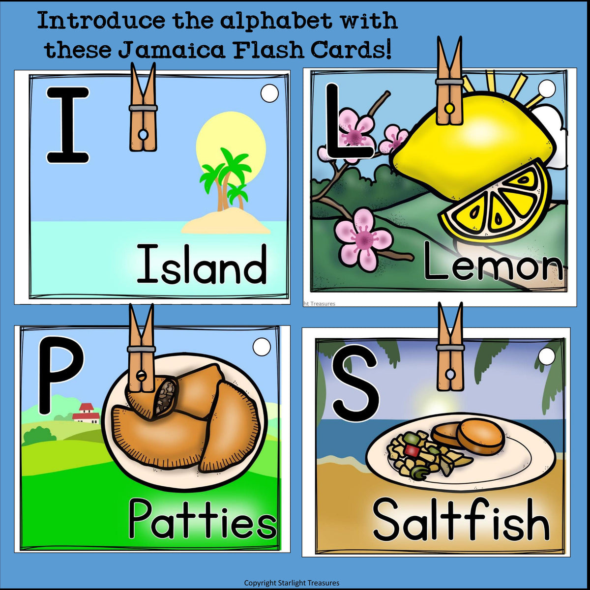 Alphabet Flash Cards for Early Readers - Country of Jamaica – Starlight ...
