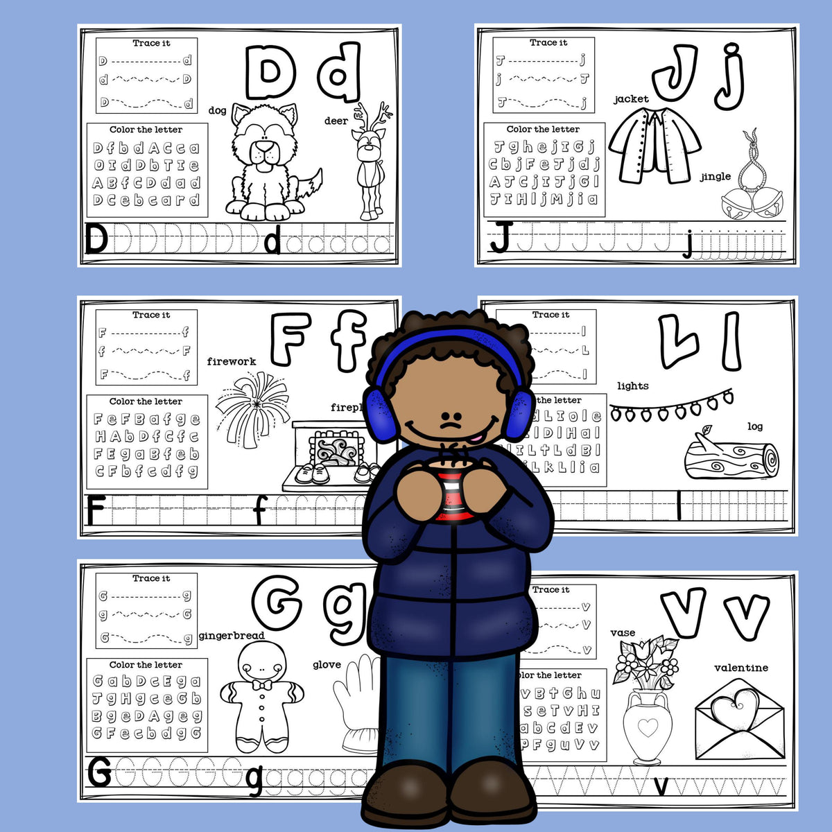 Alphabet Workbook: Worksheets A-Z Winter Theme – Starlight Treasures LLC