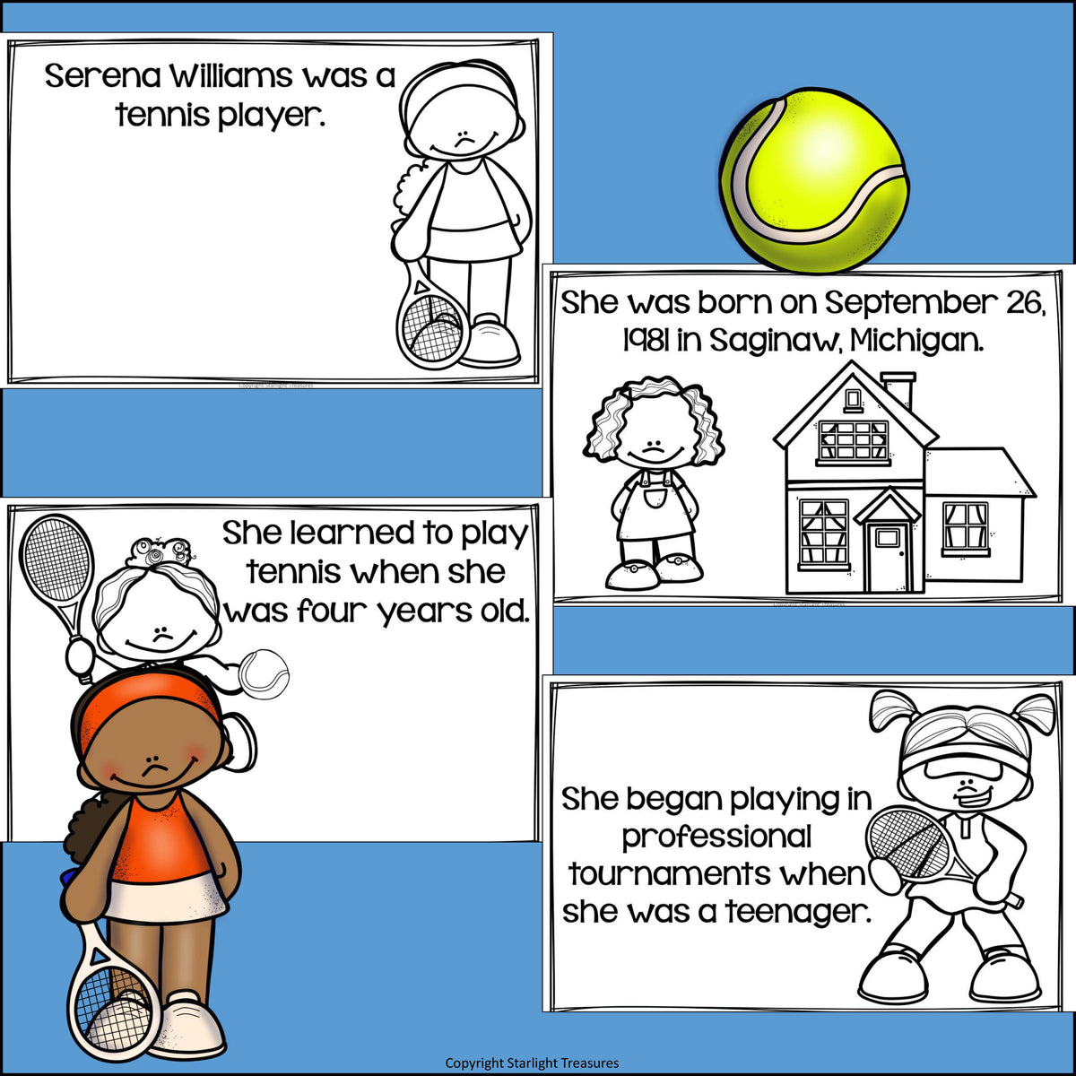 Serena Williams Mini Book for Early Readers: Women's History Month ...