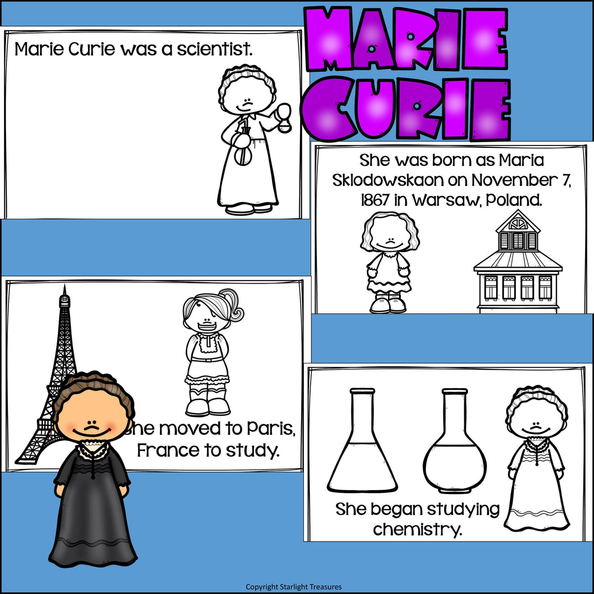 Marie Curie Mini Book for Early Readers: Women's History Month ...