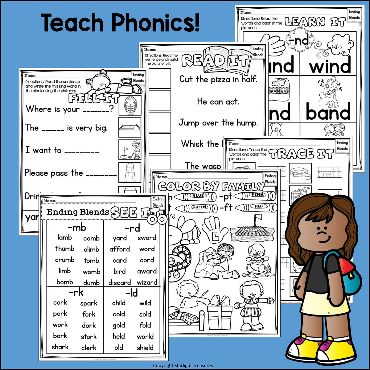 Ending Blends Worksheets and Activities for Early Readers - Phonics ...