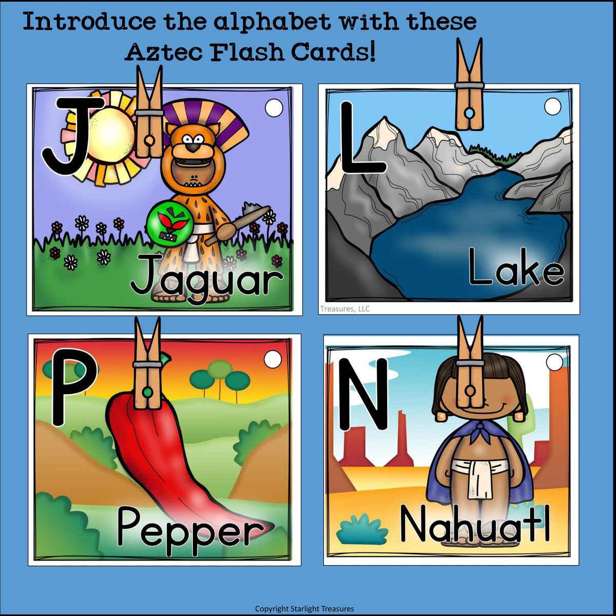 Alphabet Flash Cards for Early Readers - Aztecs – Starlight Treasures LLC