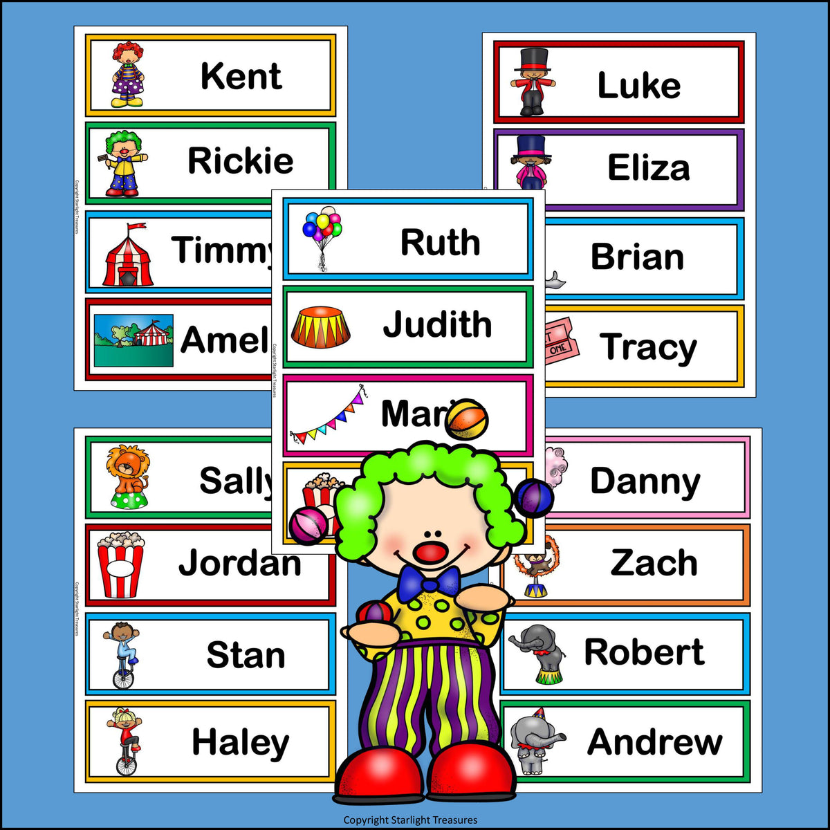 Circus Desk Name Tags - Editable - FREEBIE – Starlight Treasures LLC
