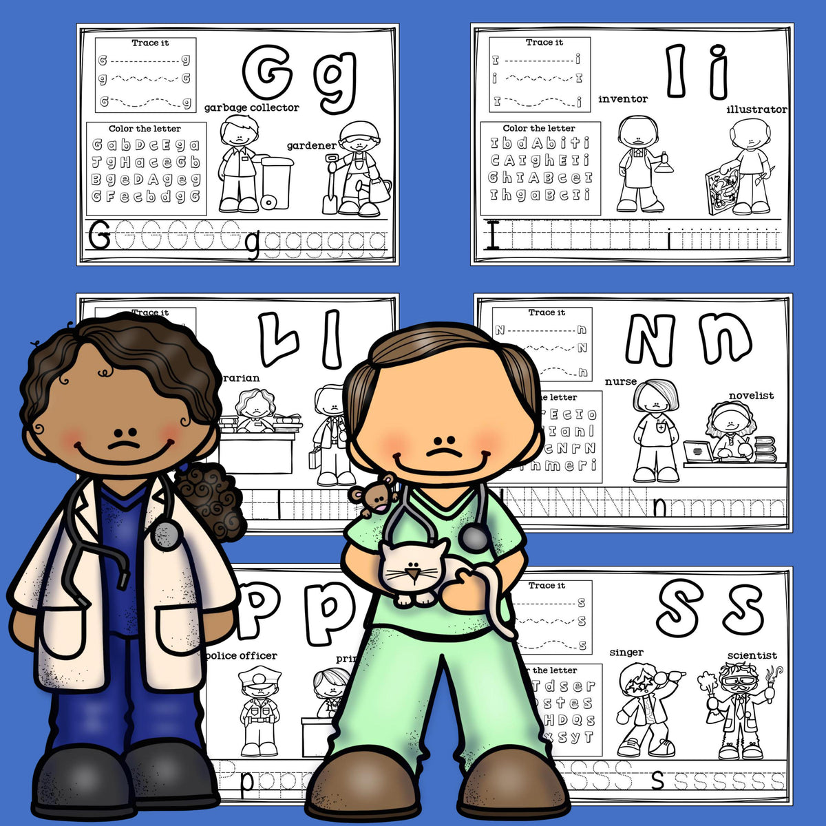 Alphabet Workbook: Worksheets A-Z Community Helpers – Starlight ...