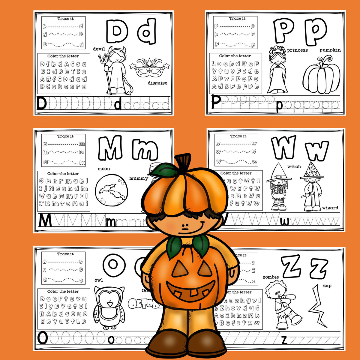 Alphabet Workbook: Worksheets A-Z Halloween Theme – Starlight Treasures LLC