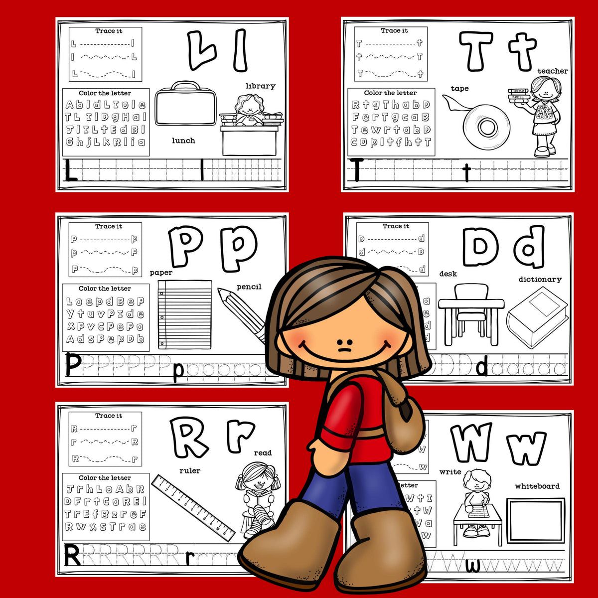 Alphabet Workbook: Worksheets A-Z Back to School Theme – Starlight ...