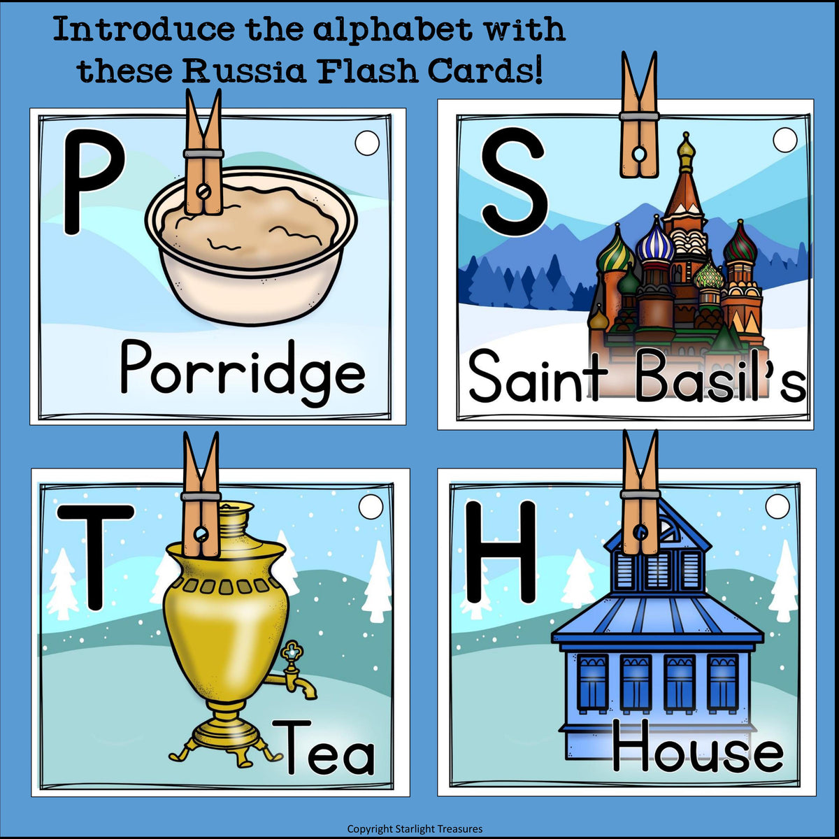 Alphabet Flash Cards for Early Readers - Country of Russia – Starlight ...