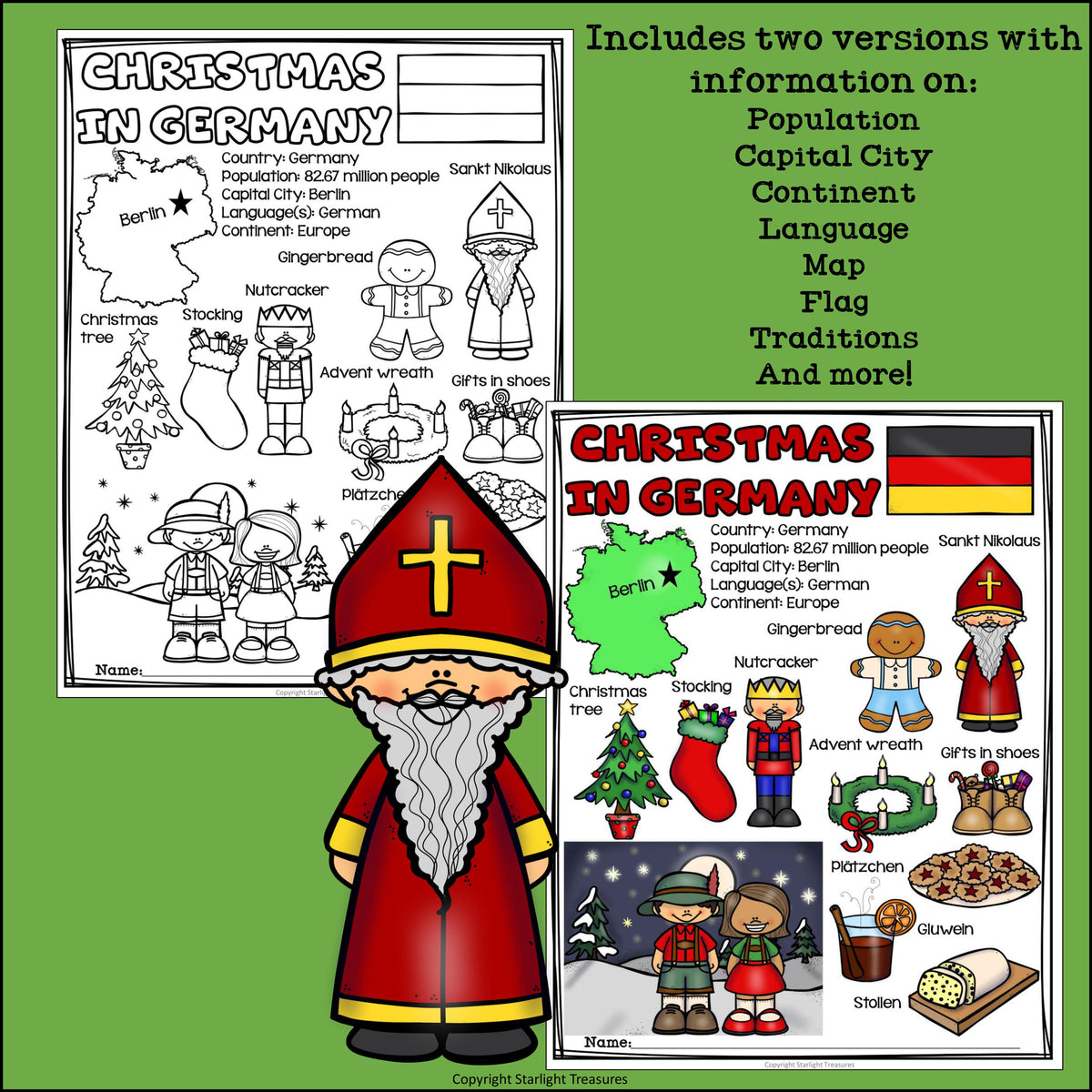 Christmas in Germany Fact Sheet for Early Readers – Starlight Treasures LLC