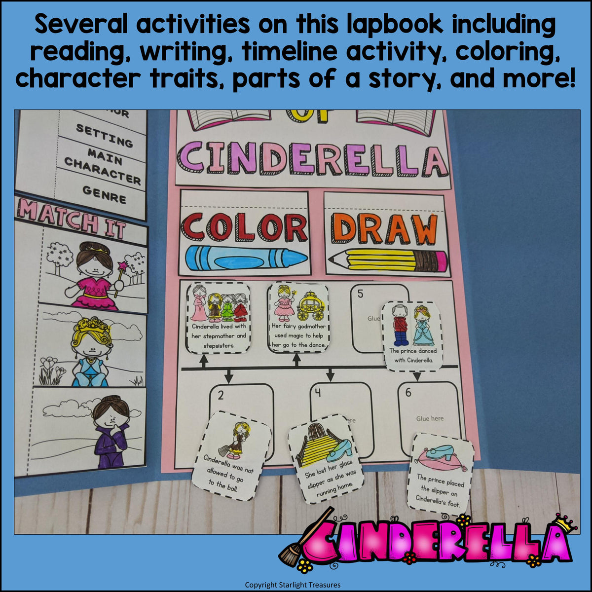 Cinderella Lapbook Fairy Tale Activities for Early Readers – Starlight ...