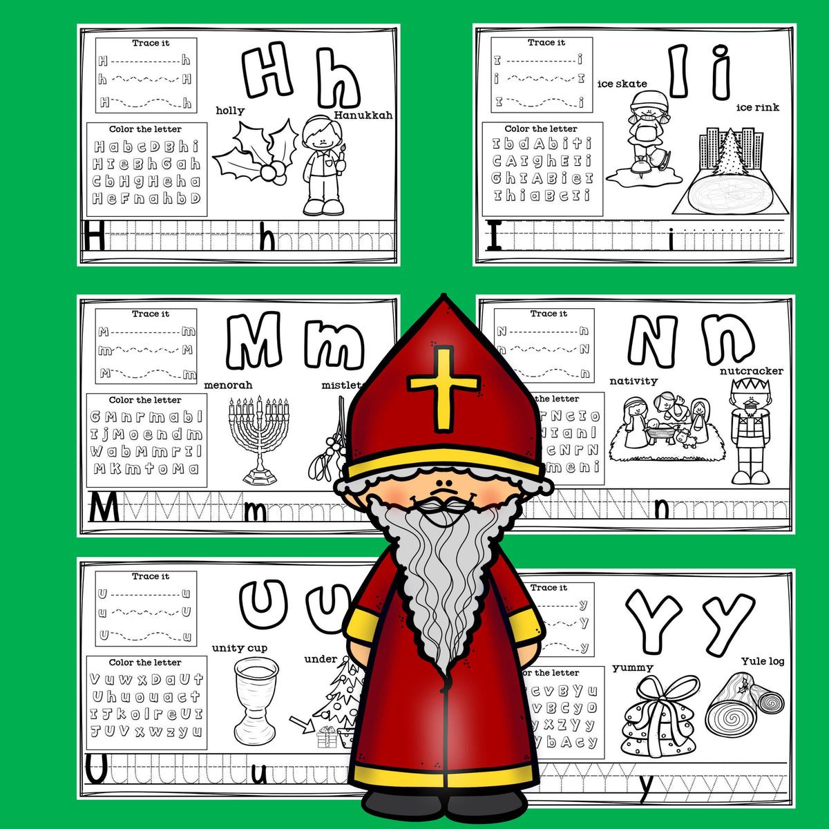 Alphabet Workbook: Worksheets A-Z Christmas Around the World ...