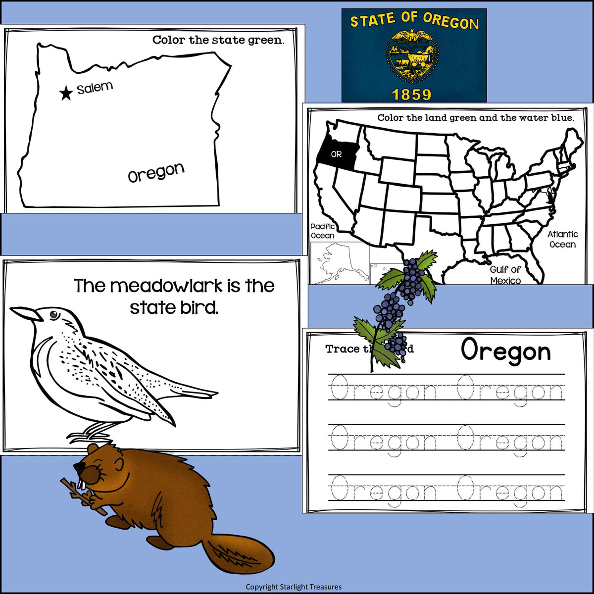 Oregon Mini Book for Early Readers - A State Study – Starlight ...