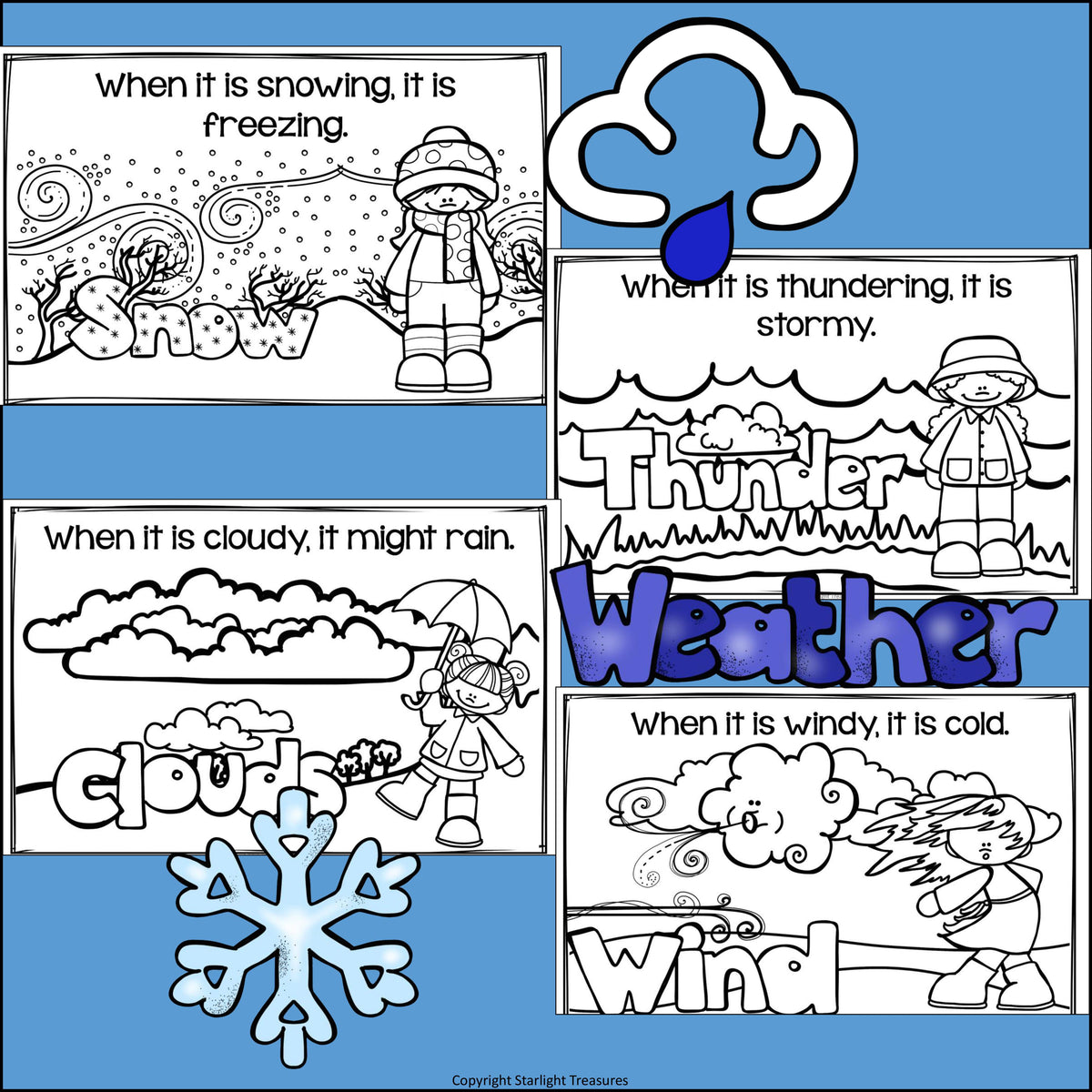Weather Mini Book for Early Readers – Starlight Treasures LLC