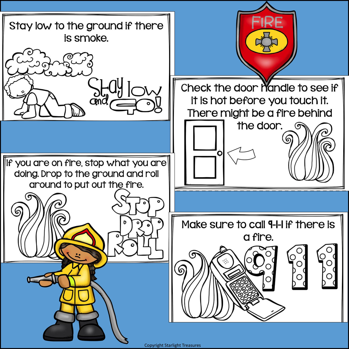 Fire Safety Mini Book for Early Readers – Starlight Treasures LLC