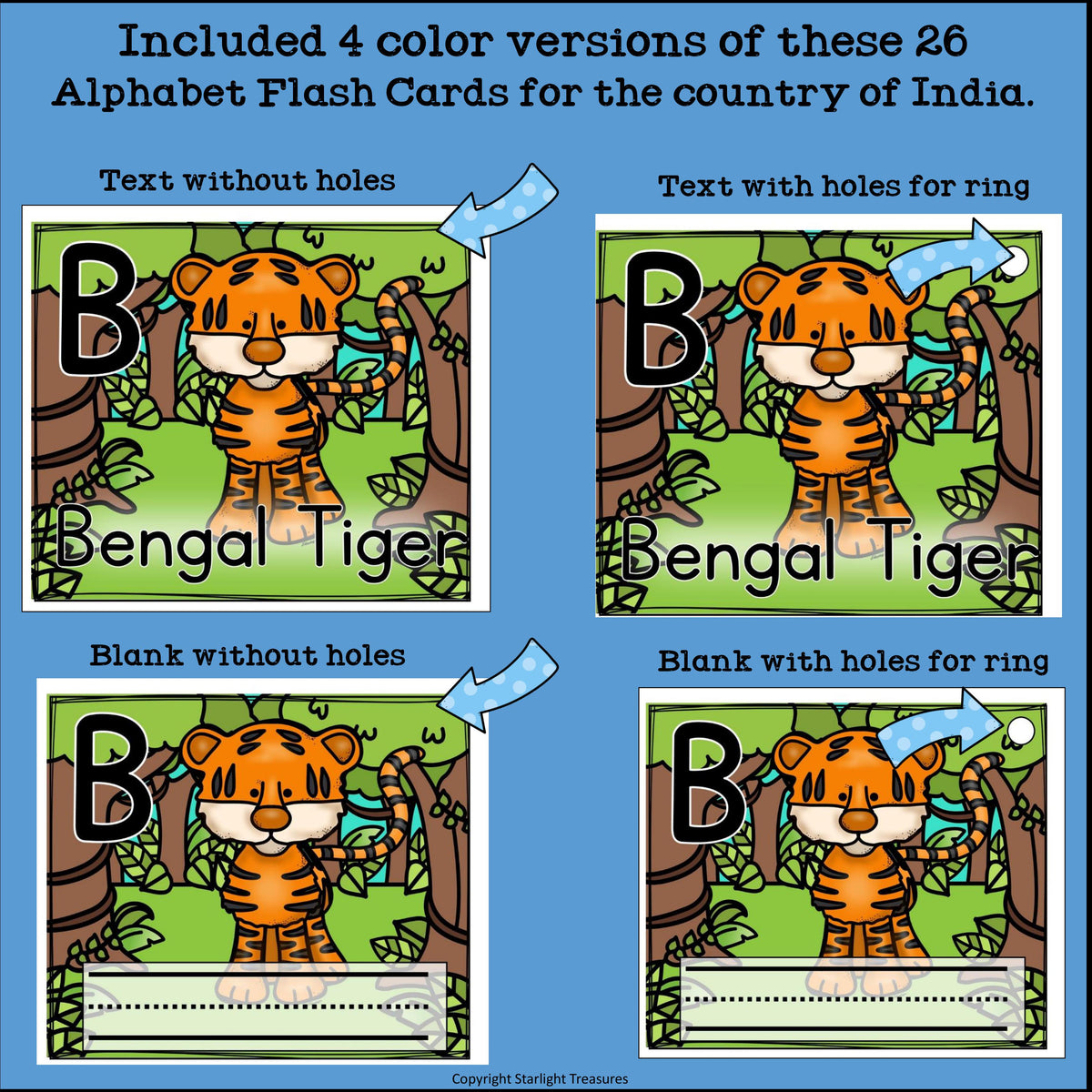Alphabet Flash Cards for Early Readers - Country of India – Starlight ...