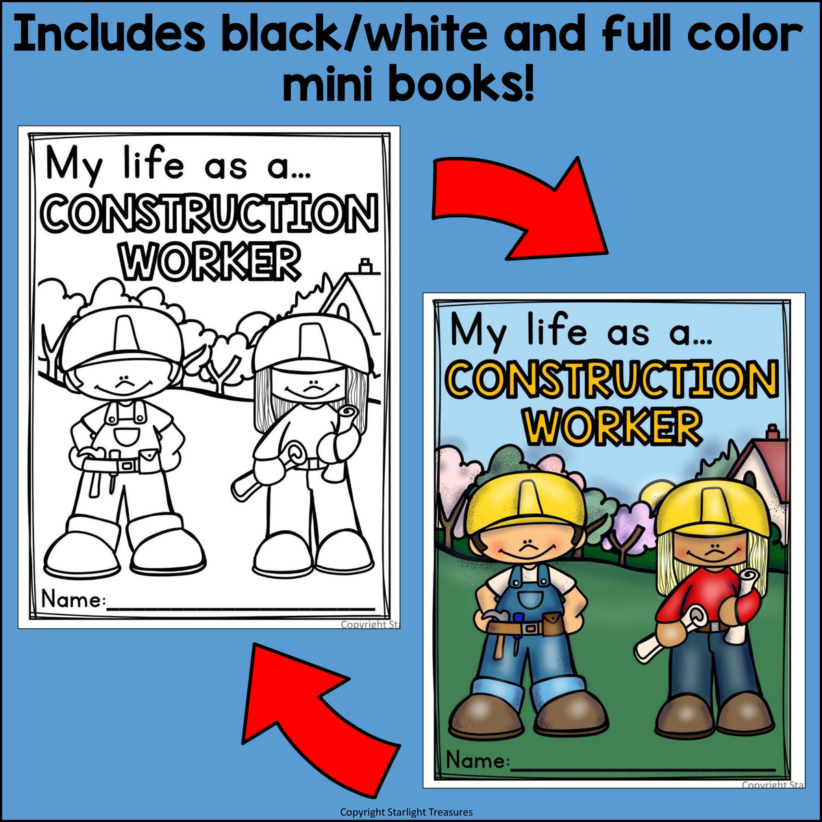 Construction Worker Mini Book for Early Readers - Careers and Communit ...