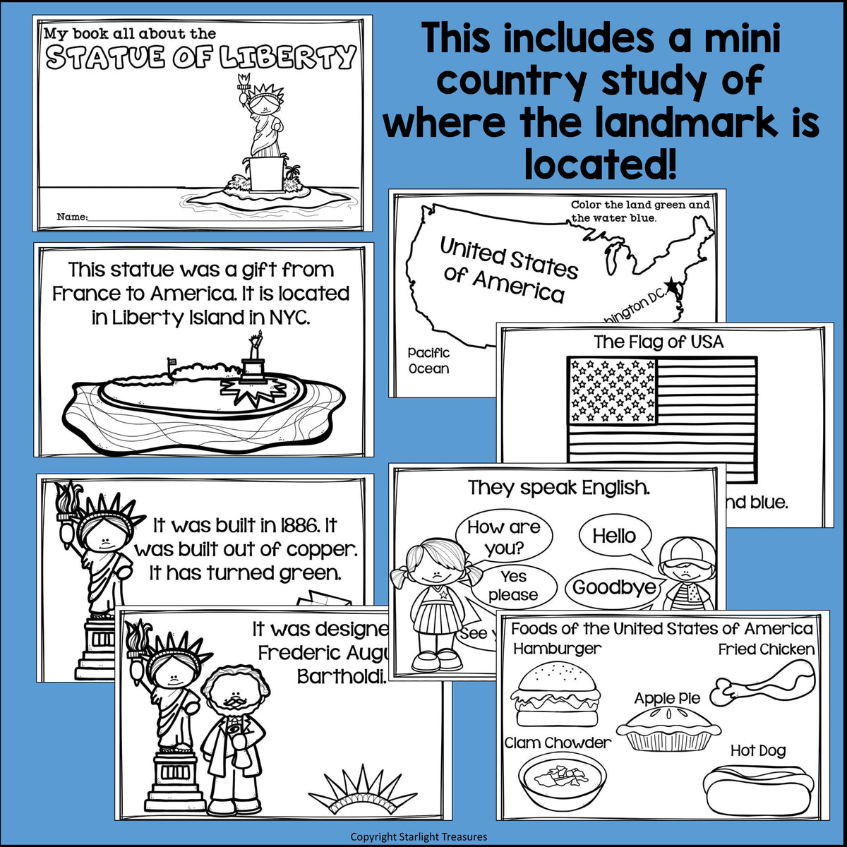 Statue of Liberty Complete Unit for Early Learners - World Landmarks ...