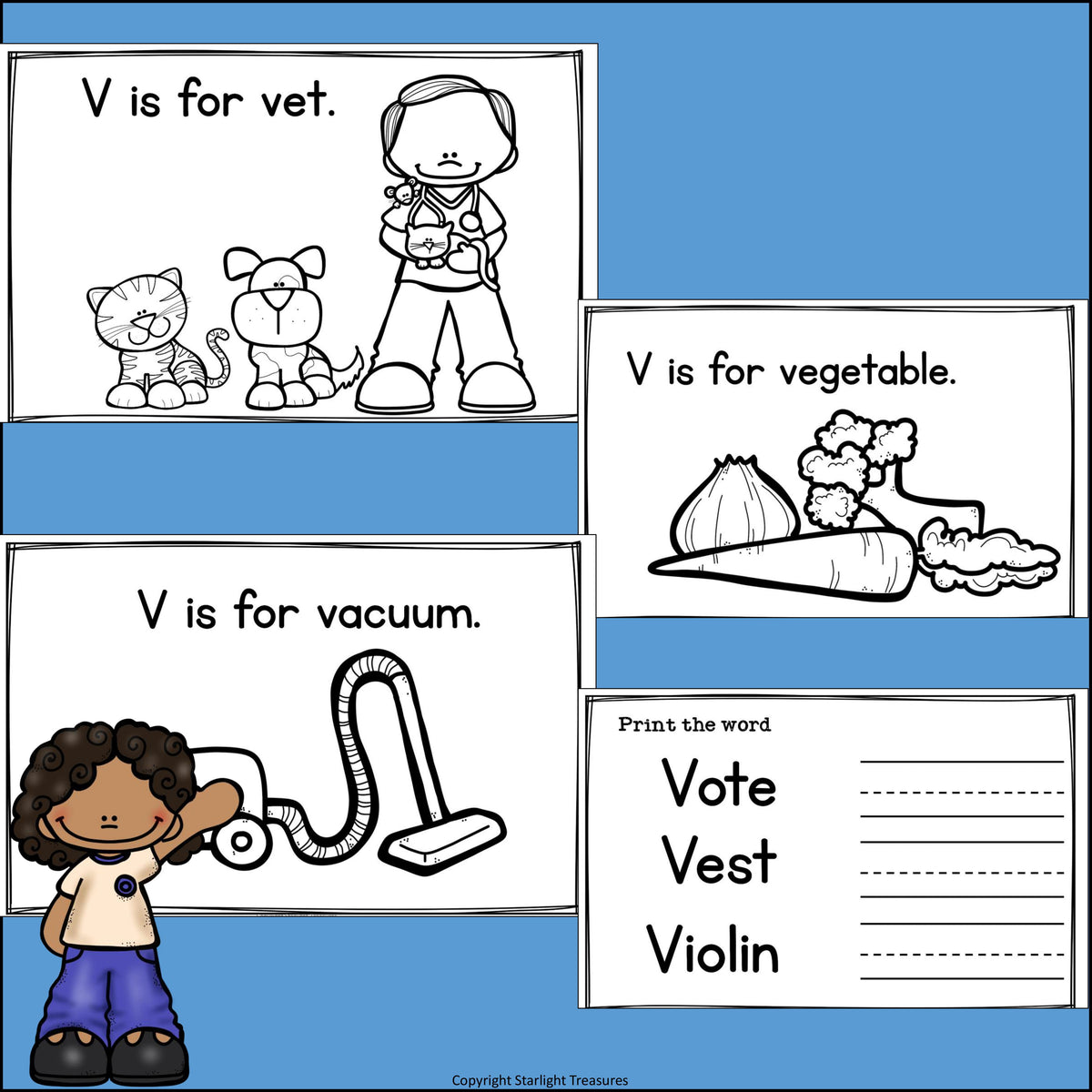 Alphabet Letter of the Week: The Letter V Mini Book – Starlight ...