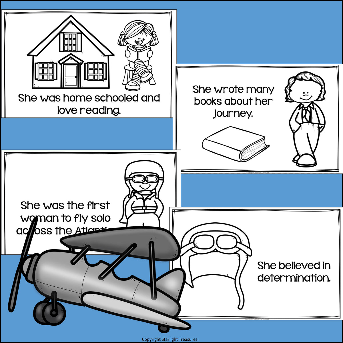 Amelia Earhart Mini Book for Early Readers: Women's History Month ...