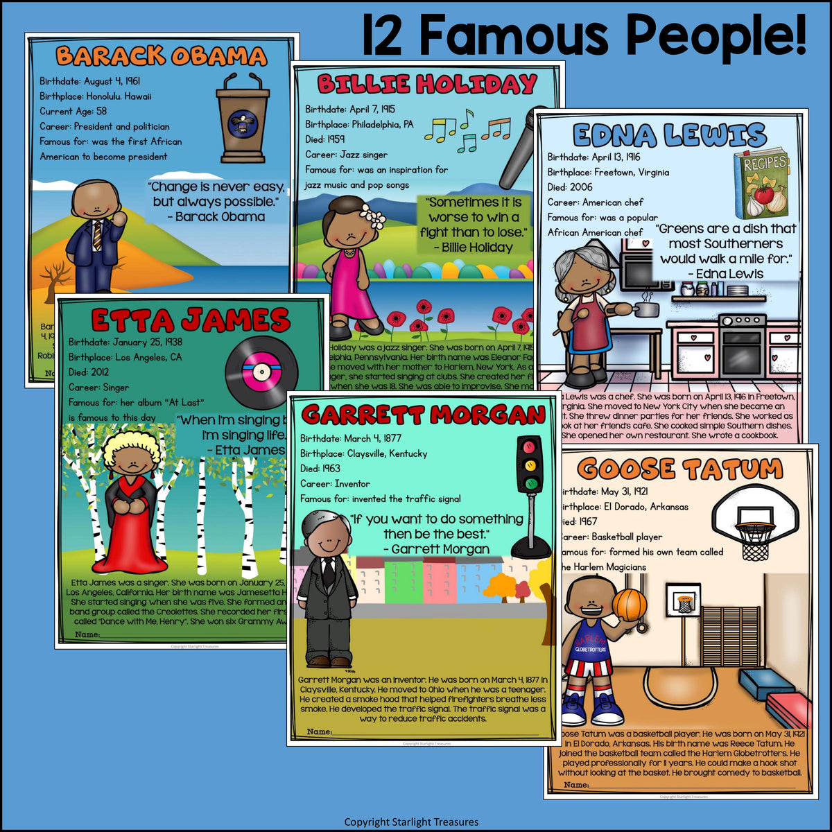 Black History Month Fact Sheets for Early Readers #2 – Starlight ...