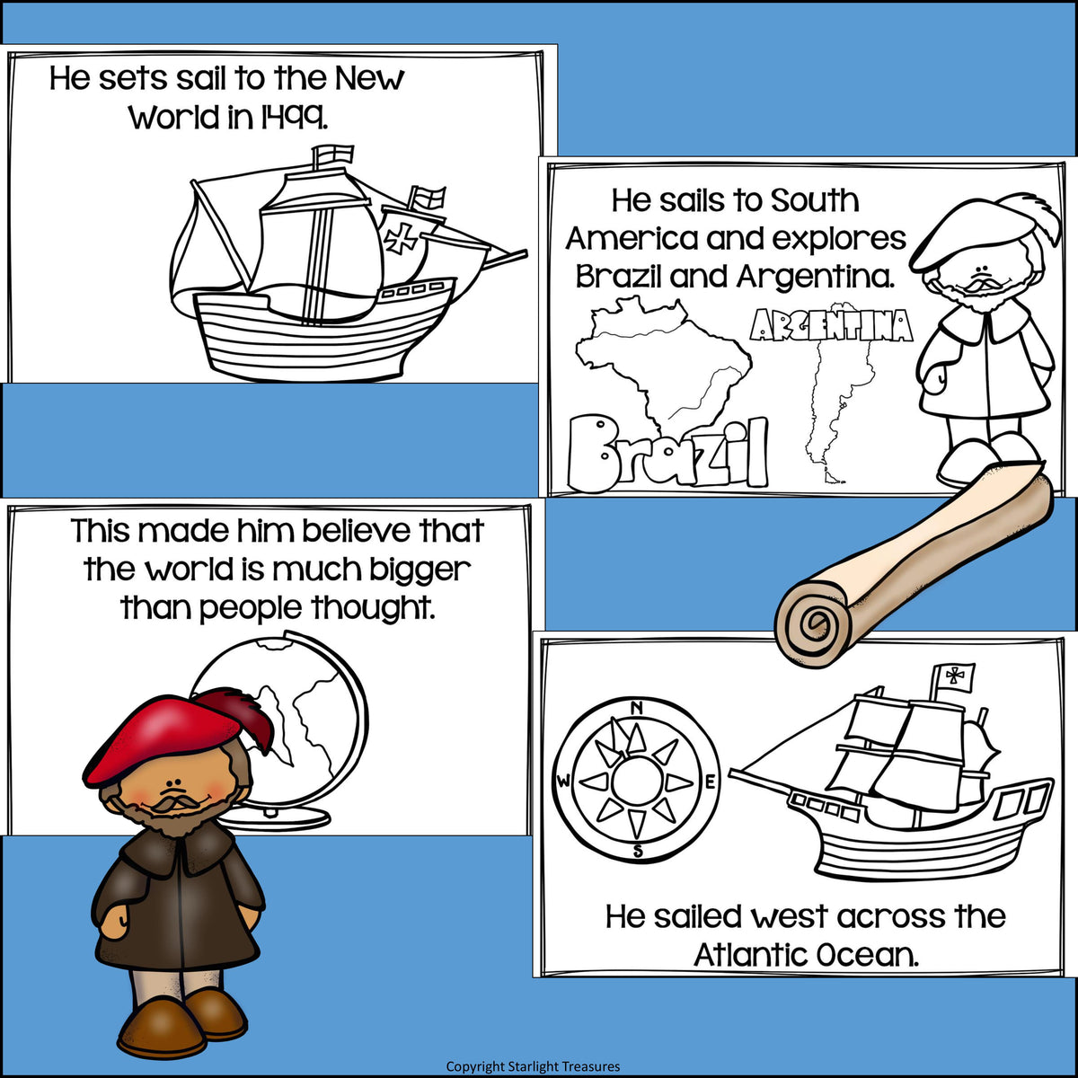 Amerigo Vespucci Mini Book for Early Readers: Early Explorers ...