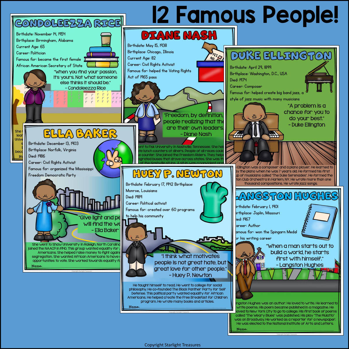 Black History Month Fact Sheets for Early Readers #3 – Starlight ...