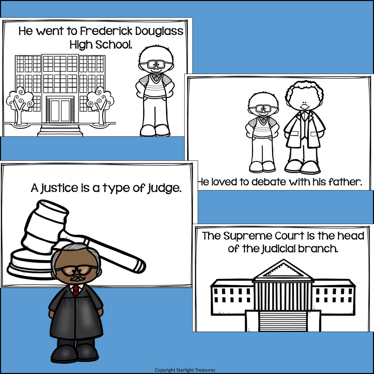 Thurgood Marshall Mini Book for Early Readers: Black History Month ...