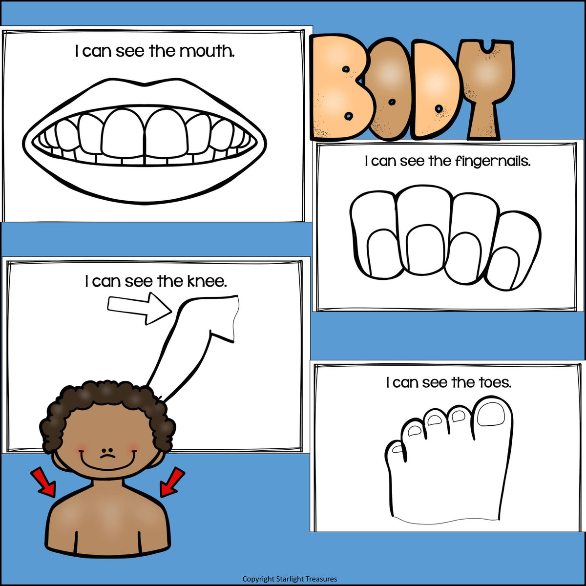 My Body Parts Mini Book for Early Readers – Starlight Treasures LLC