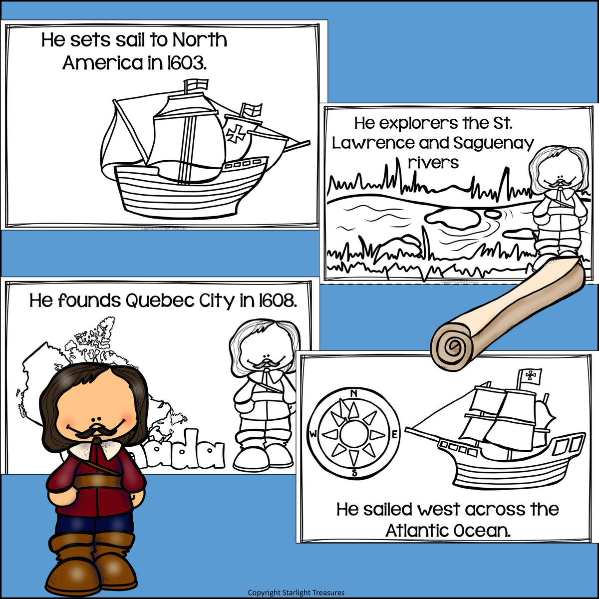 Samuel de Champlain Mini Book for Early Readers: Early Explorers ...