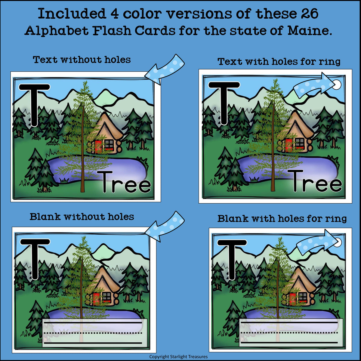 Alphabet Flash Cards for Early Readers - State of Maine – Starlight ...
