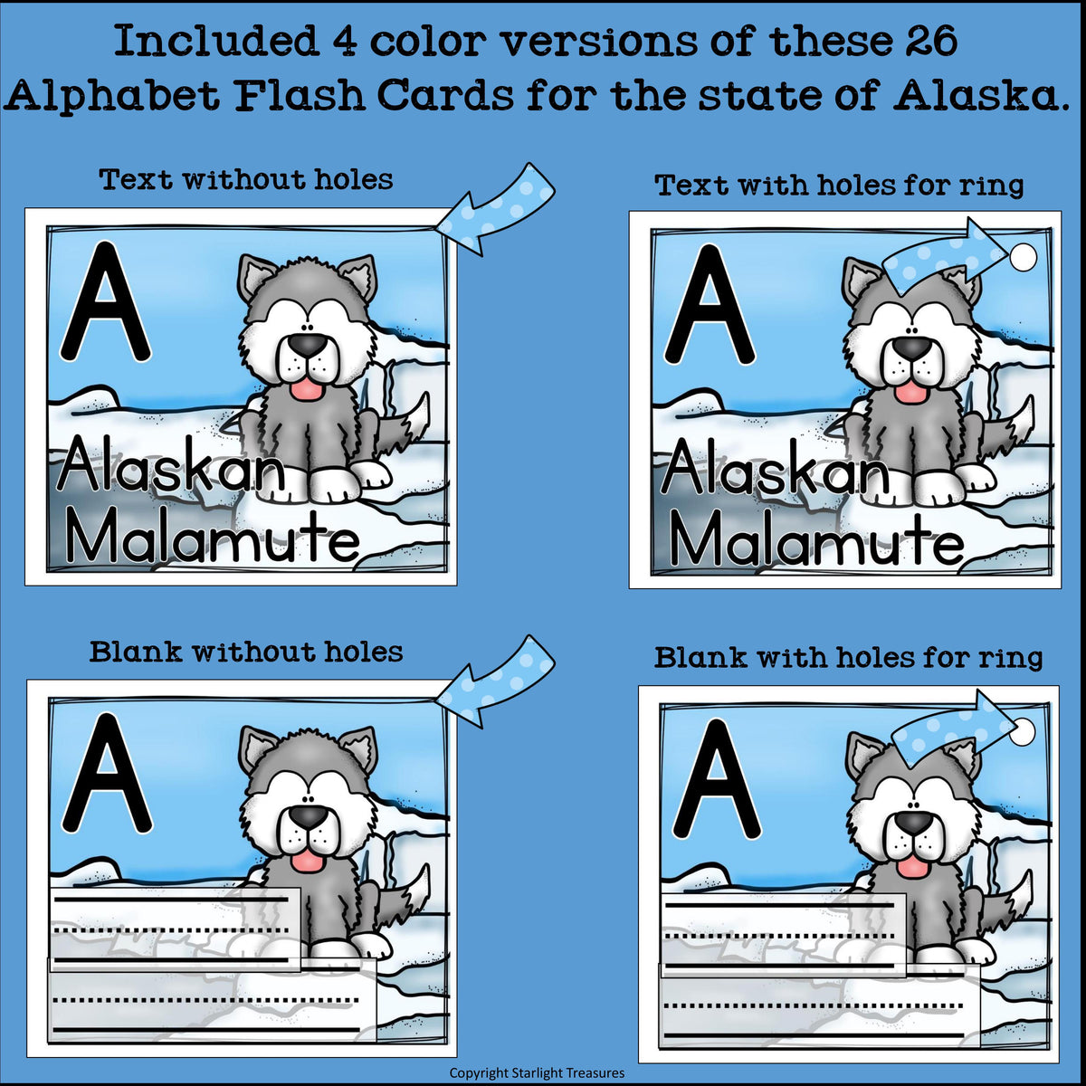 Alphabet Flash Cards for Early Readers - State of Alaska – Starlight ...