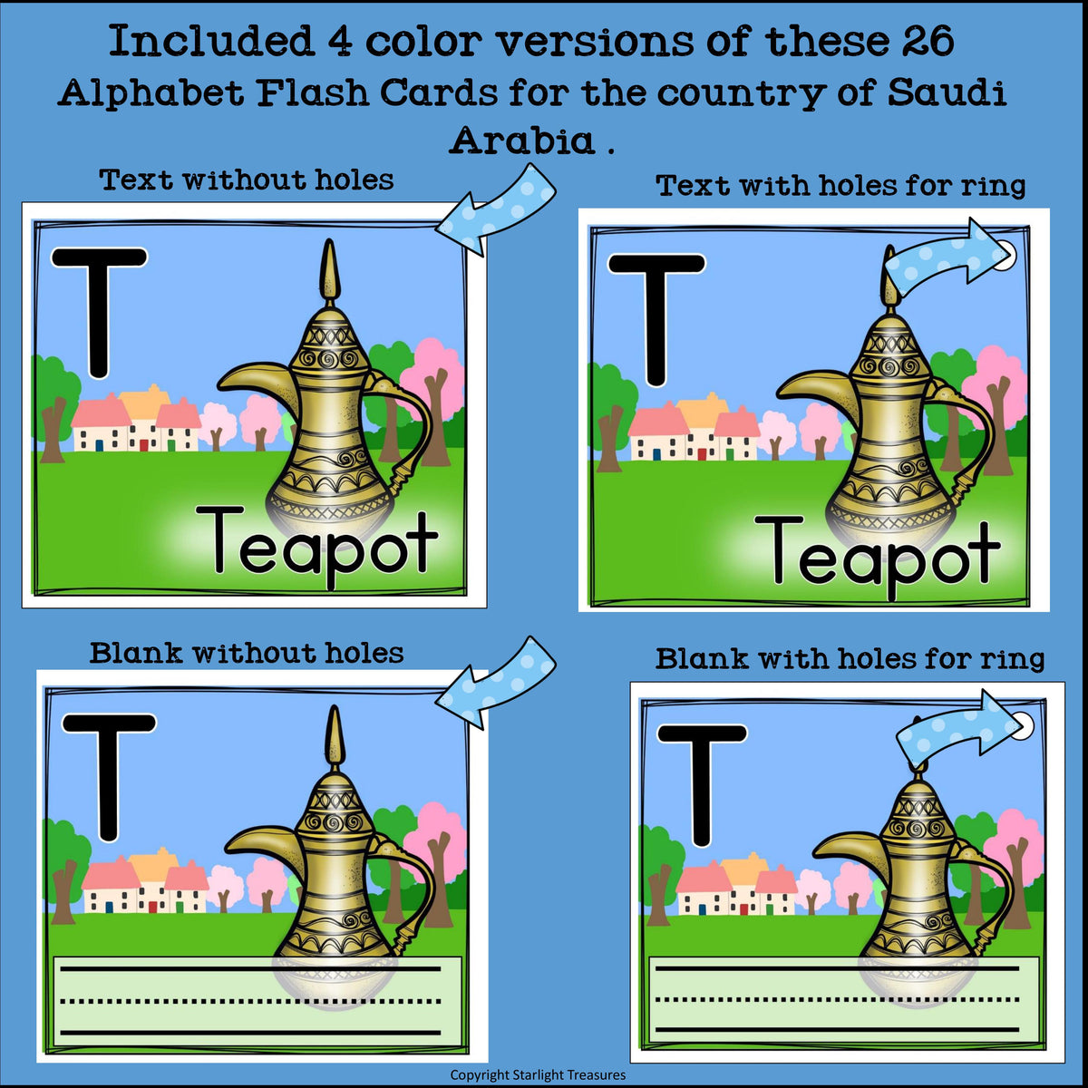 Alphabet Flash Cards for Early Readers - Country of Saudi Arabia ...