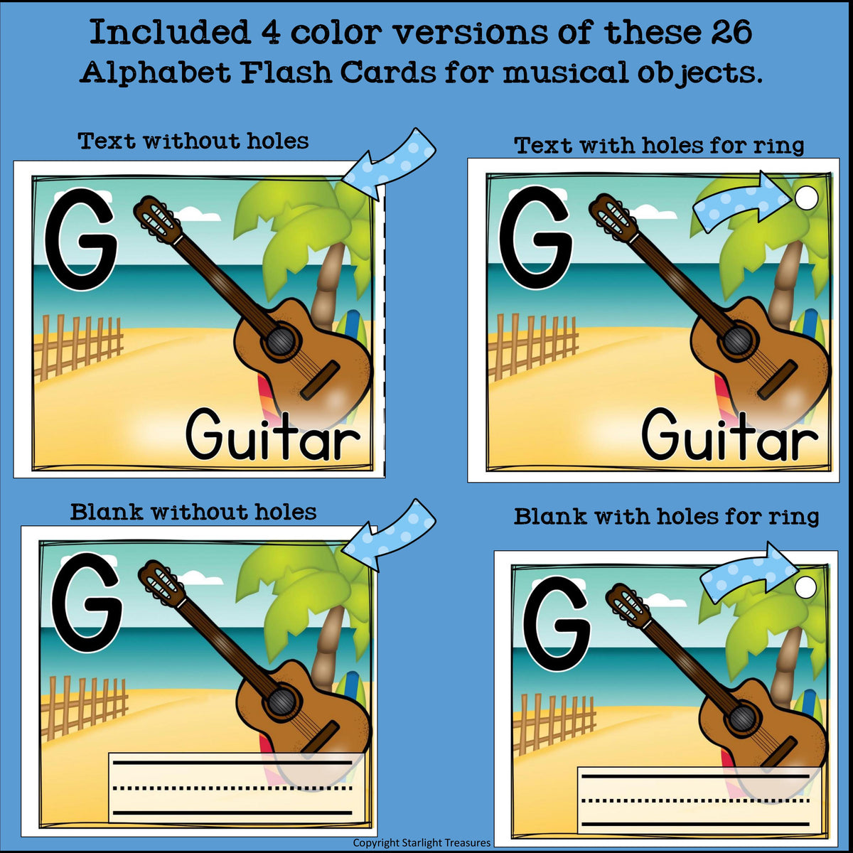 Alphabet Flash Cards for Early Readers - Music – Starlight Treasures LLC