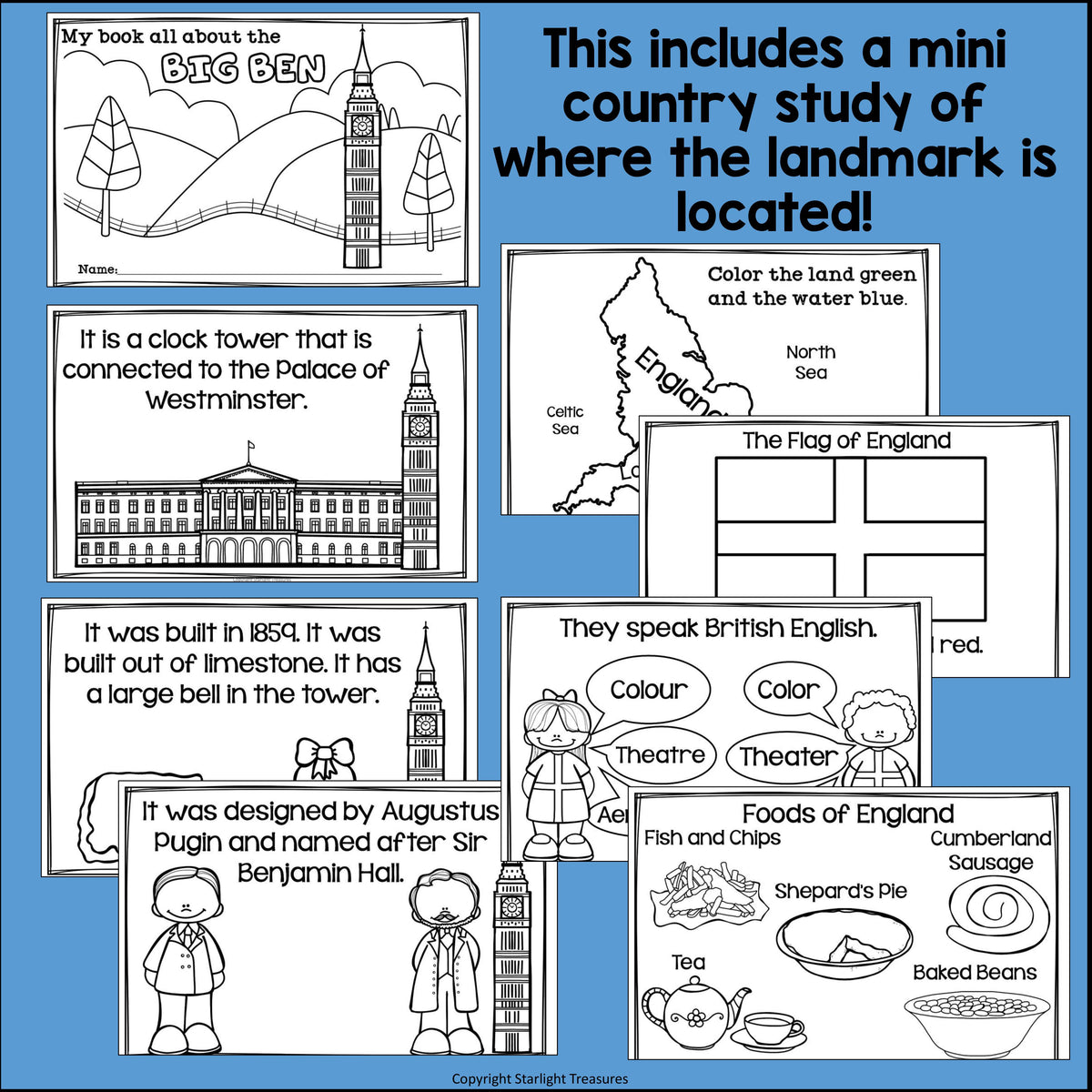 Big Ben Complete Unit for Early Learners - World Landmarks – Starlight ...