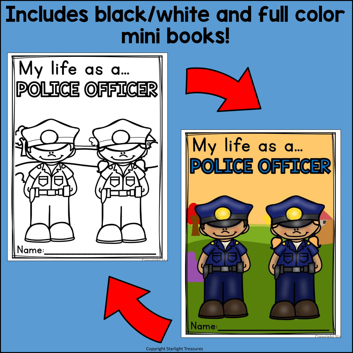 Police Mini Book for Early Readers - Careers and Community Helpers ...