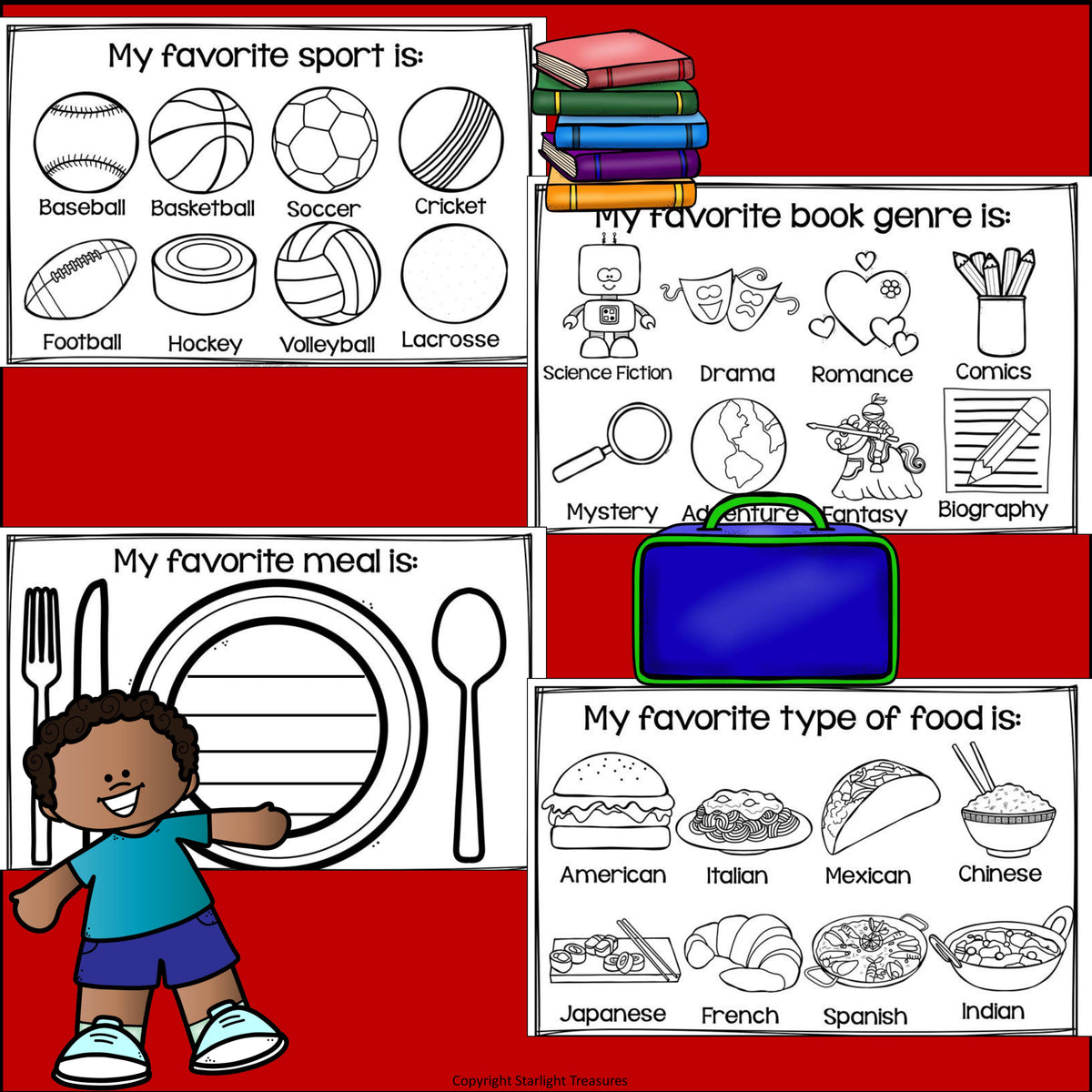 Back To School Mini Book - All About Me Mini Book – Starlight Treasures LLC