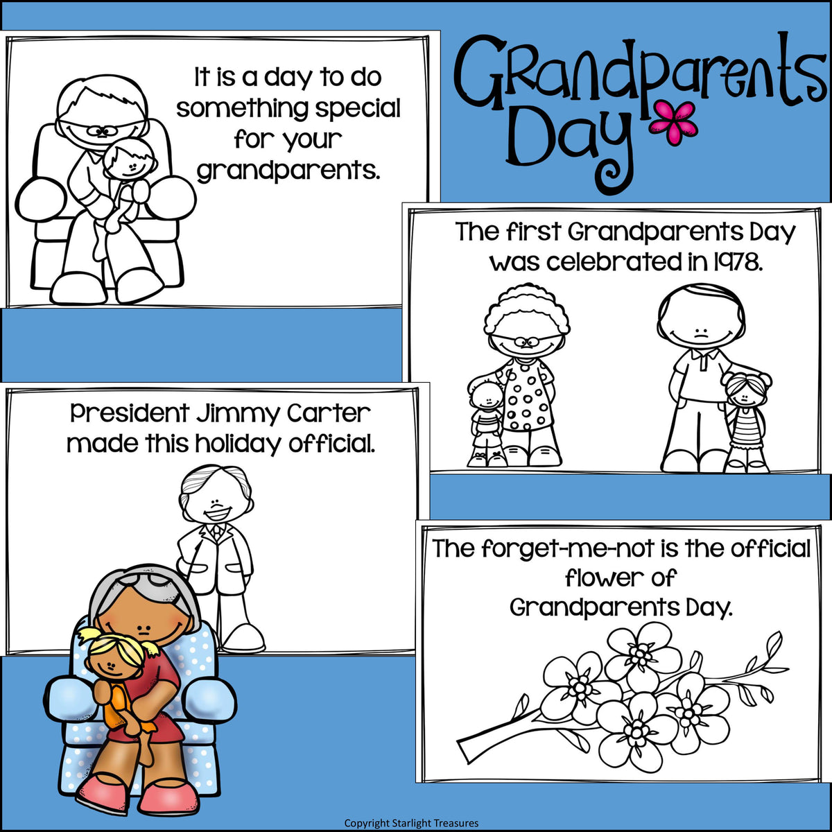 Grandparents Day Mini Book for Early Readers – Starlight Treasures LLC