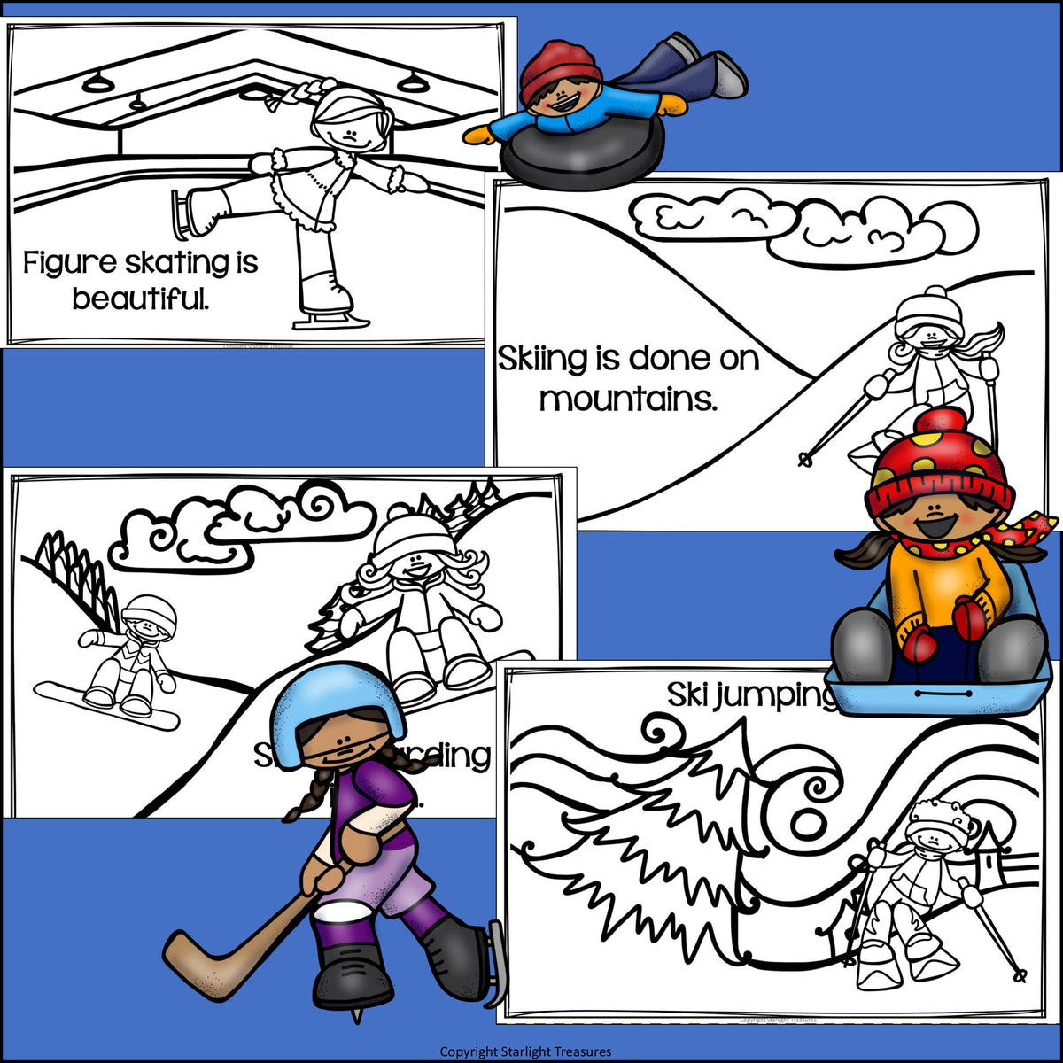 Winter Sports Mini Book for Early Readers – Starlight Treasures LLC