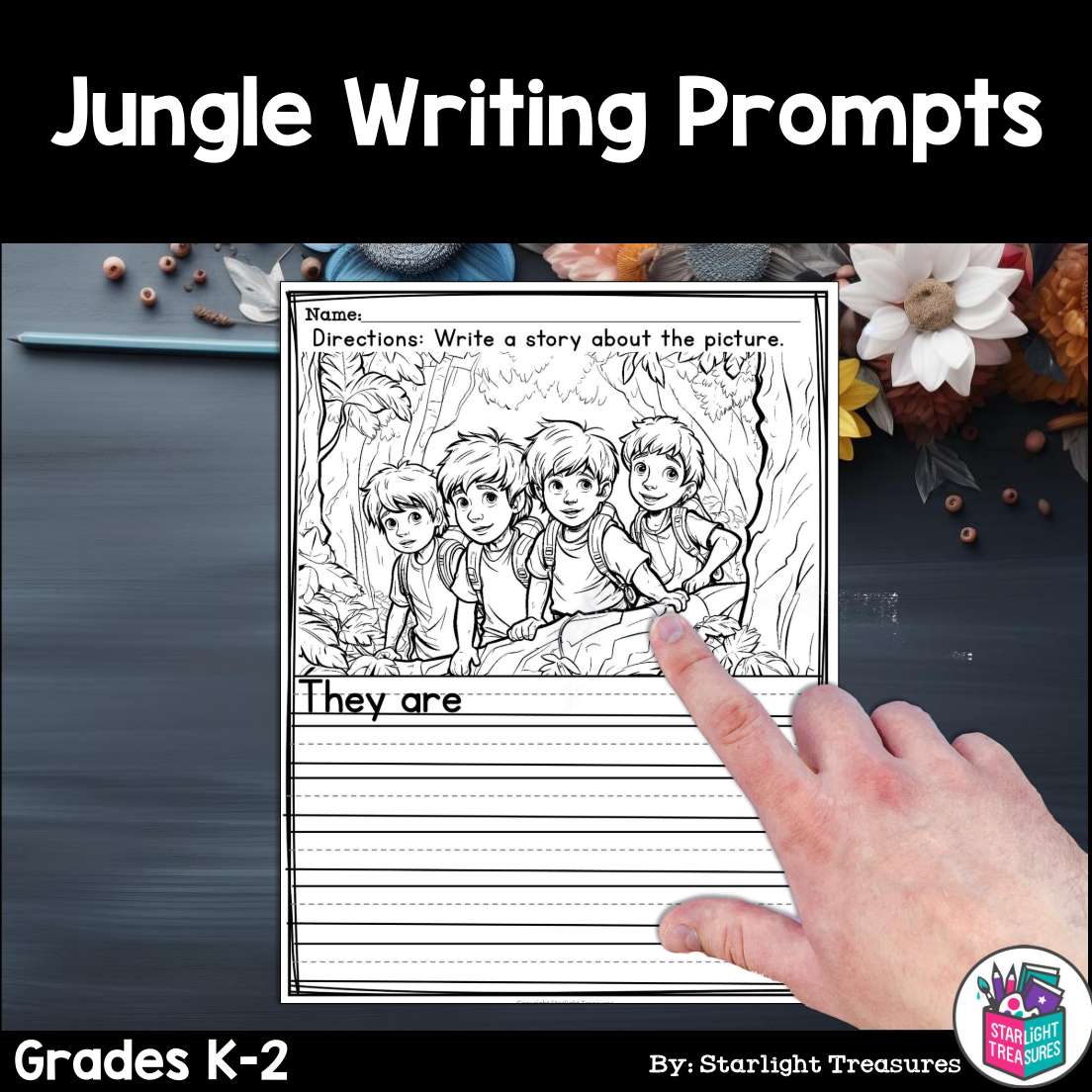Jungle Writing Prompts, Jungle Picture Writing Prompts with Sentence S ...